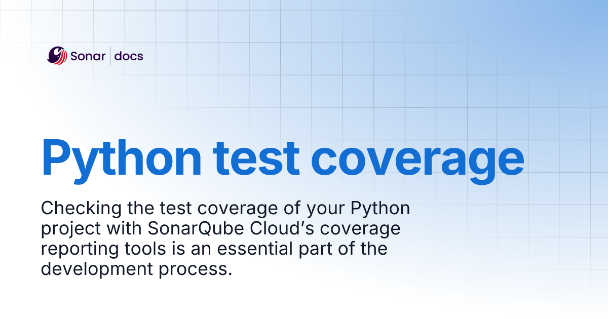 Python test coverage | Sonar Documentation
