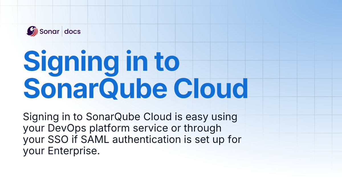 Signing In To Sonarqube Cloud Sonar Documentation