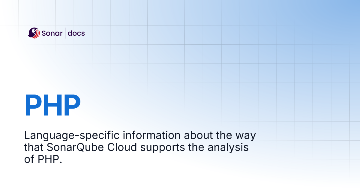 PHP | SonarQube Cloud | Sonar Documentation
