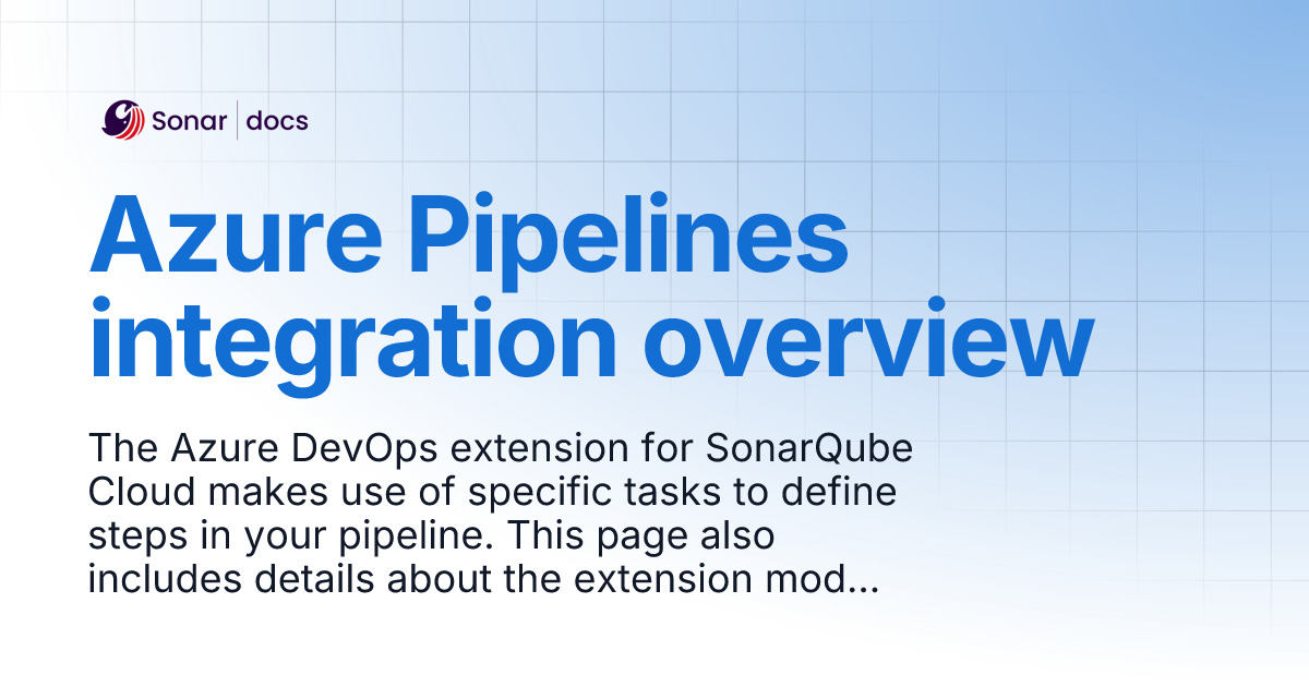 Azure Pipelines integration overview | Sonar Documentation