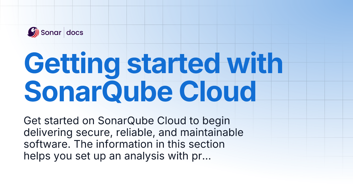 Getting started with SonarQube Cloud | Sonar Documentation