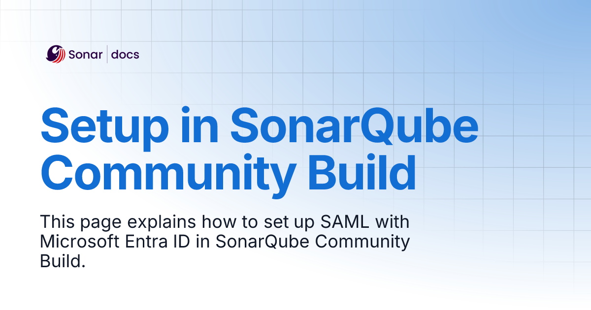 Setup in SonarQube Community Build | Sonar Documentation