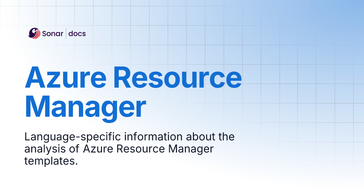 Azure Resource Manager | SonarQube Community Build | Sonar Documentation