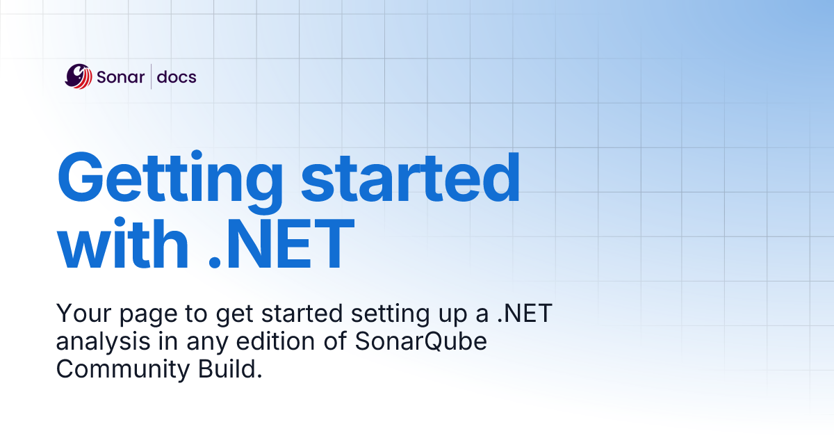 Getting started with .NET | Sonar Documentation
