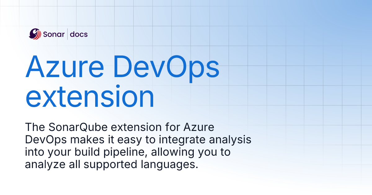 Azure DevOps extension | SonarQube Community Build | Sonar Documentation