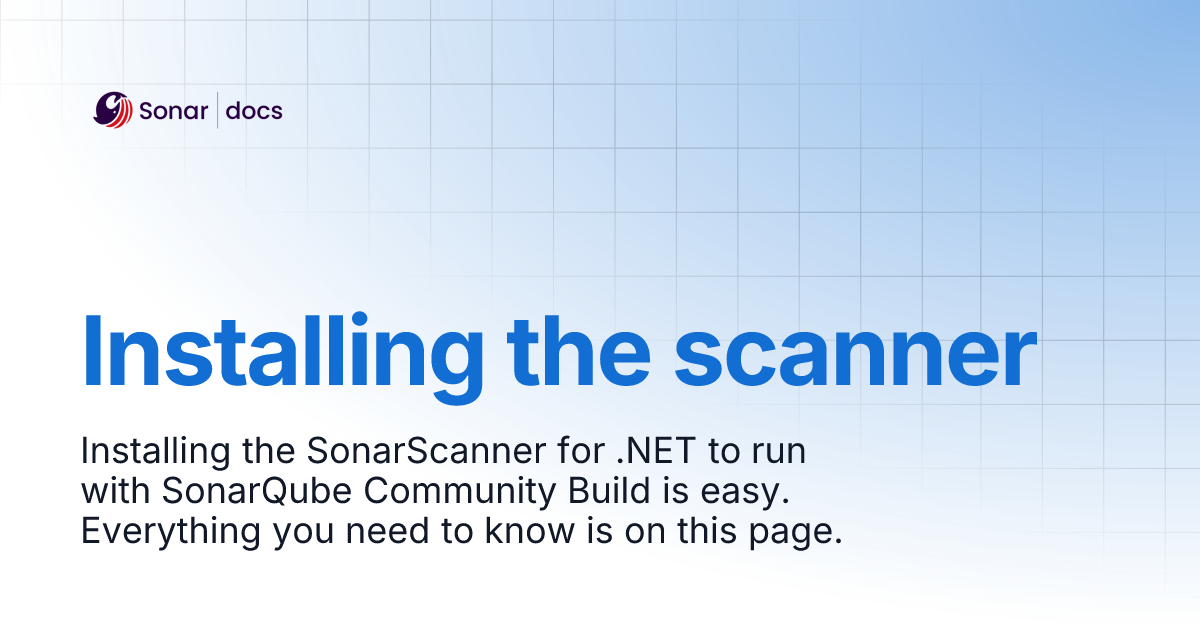 Installing the scanner | Sonar Documentation
