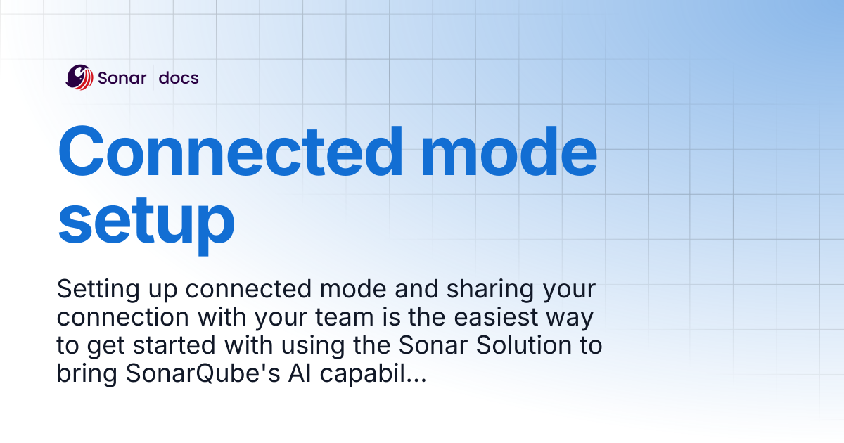 Connected mode setup | IntelliJ | Sonar Documentation