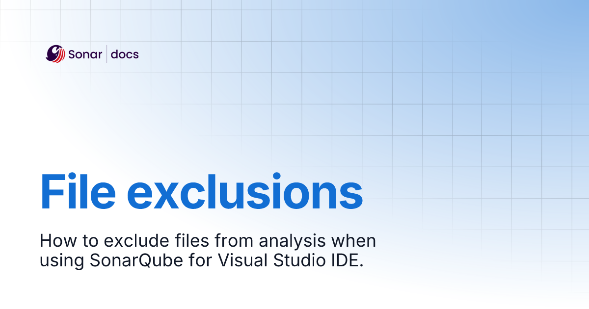 File exclusions | Sonar Documentation