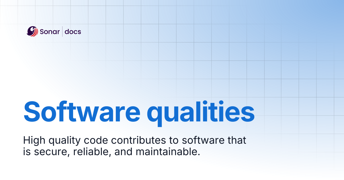 Software qualities | Visual Studio | Sonar Documentation