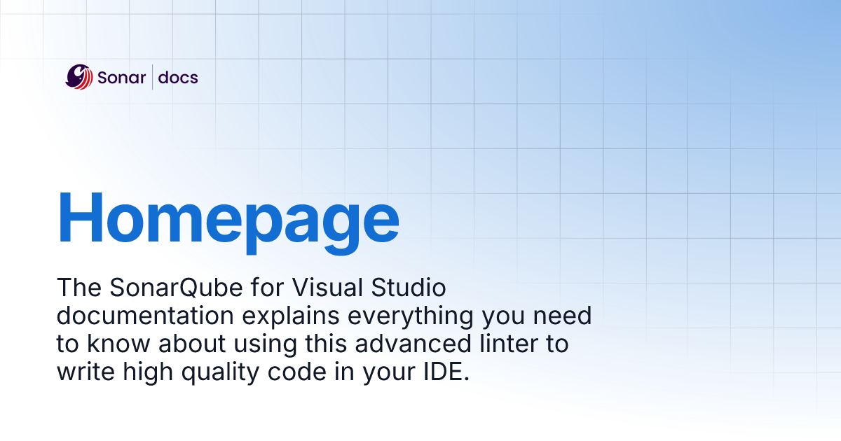 Homepage | Sonar Documentation