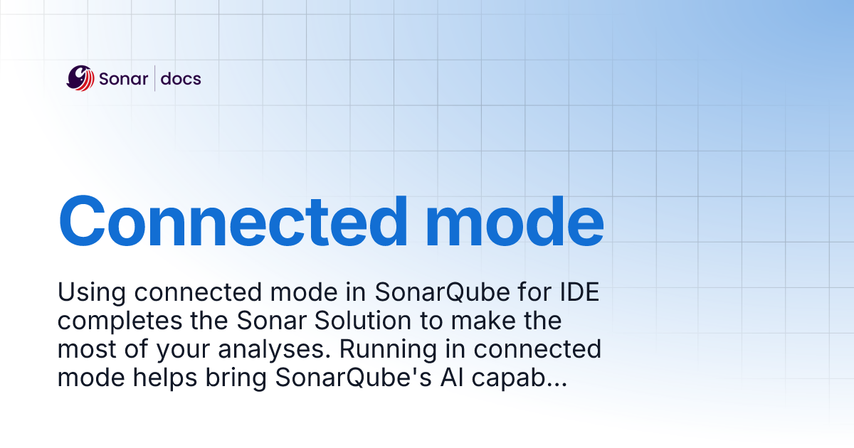 Connected mode | VS Code | Sonar Documentation