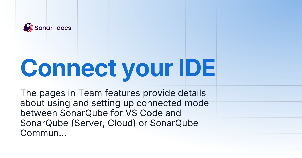 Connect your IDE | VS Code | Sonar Documentation