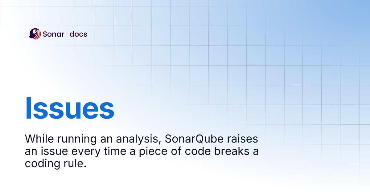 Issues | Sonar Documentation