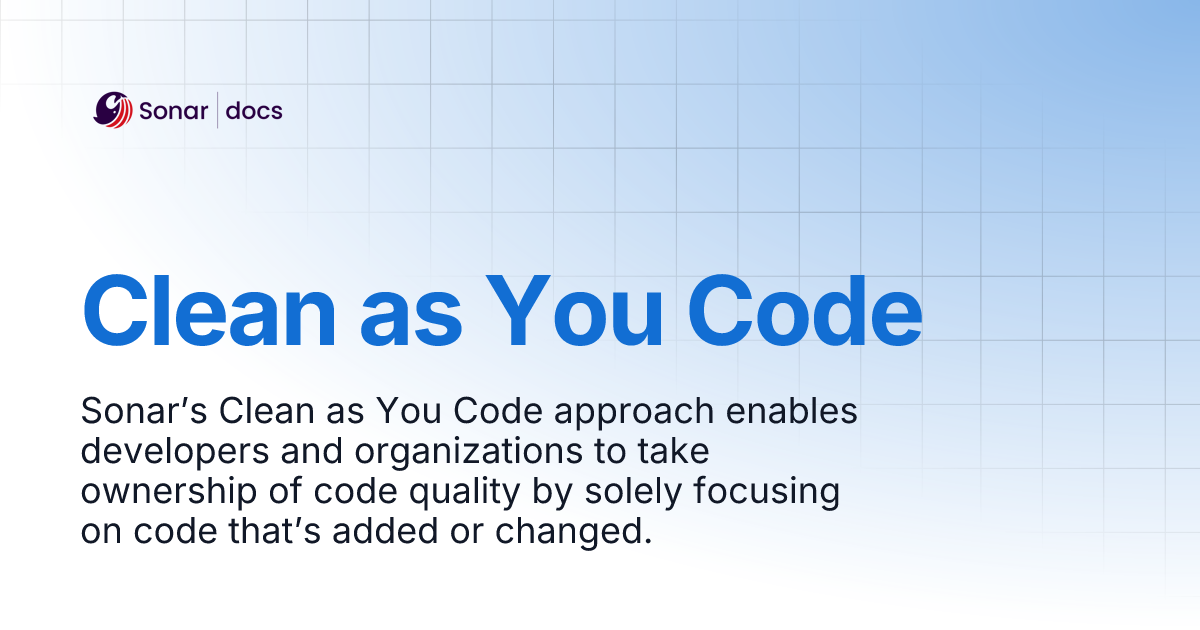 Clean As You Code Sonar Documentation