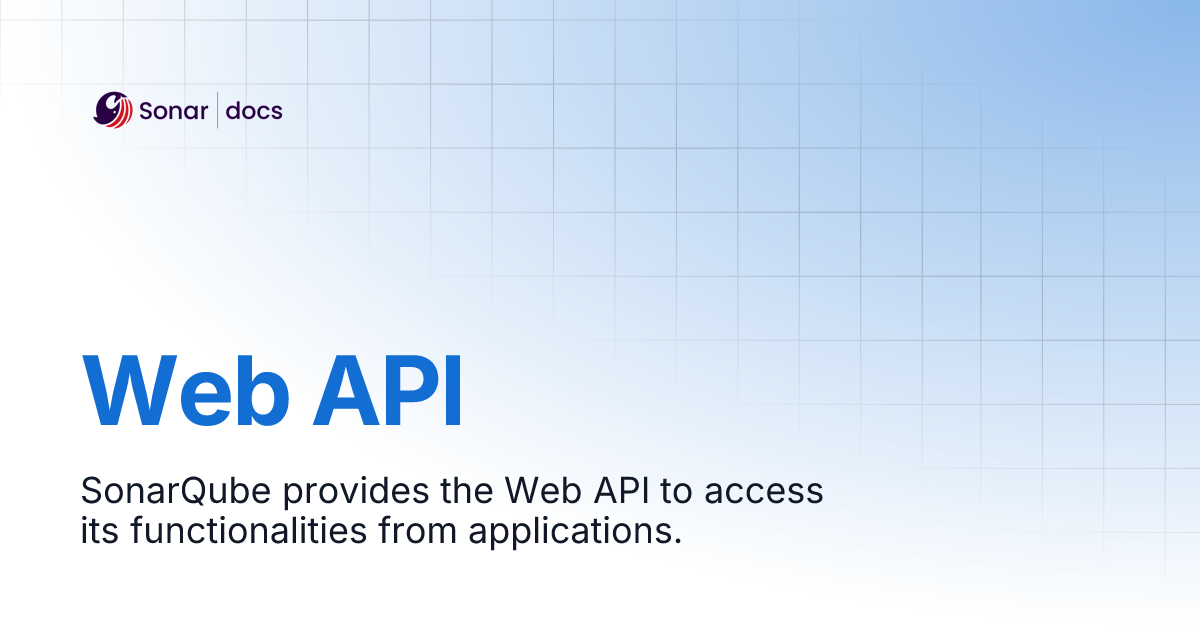 Web API | Sonar Documentation
