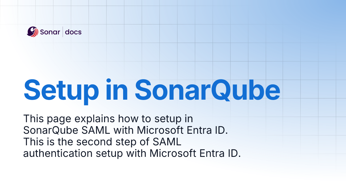 Setup in SonarQube | SonarQube Server 10.7 | Sonar Documentation