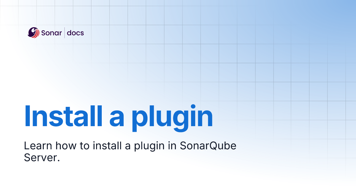 Install a plugin | Sonar Documentation