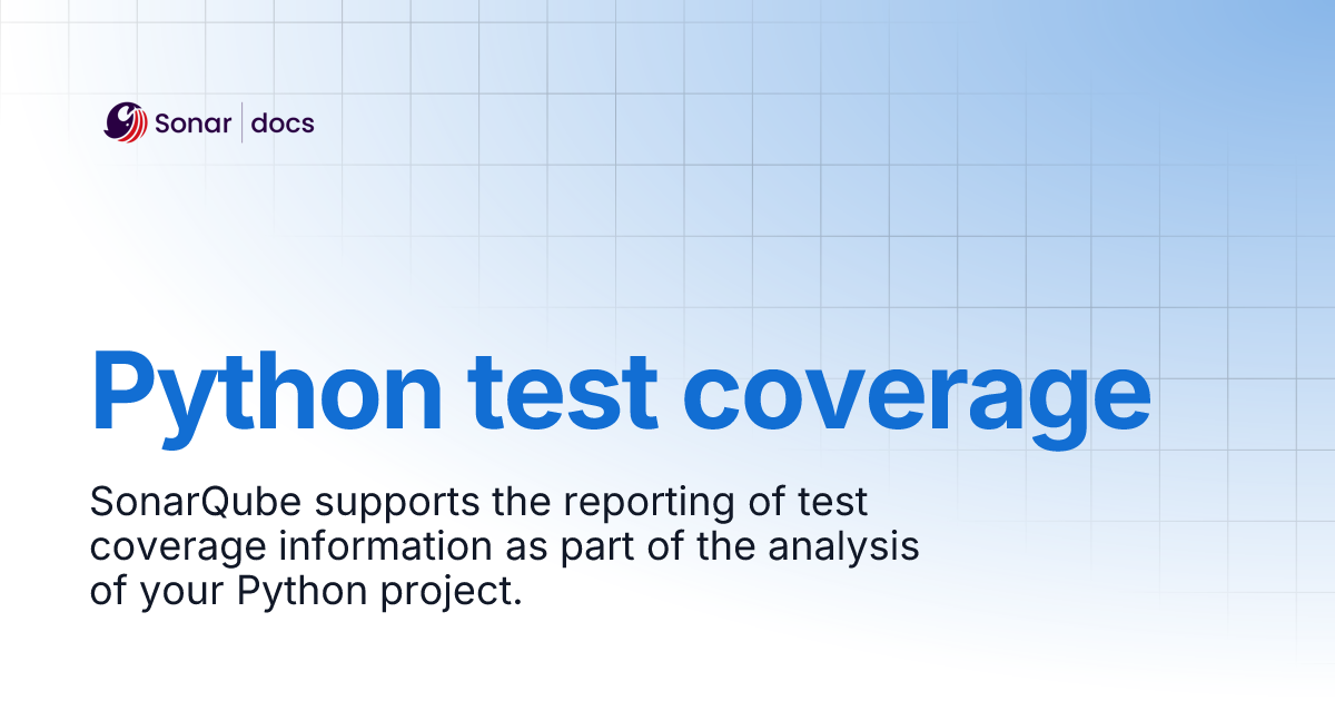 Python test coverage | SonarQube Server 10.8 | Sonar Documentation