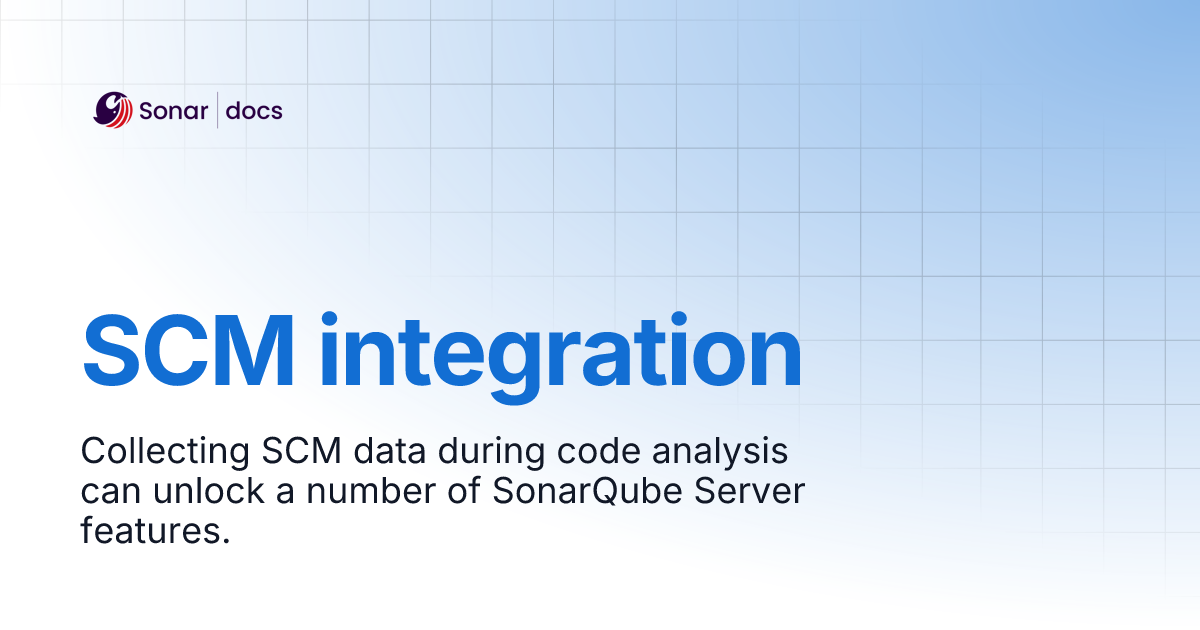 SCM integration | Sonar Documentation