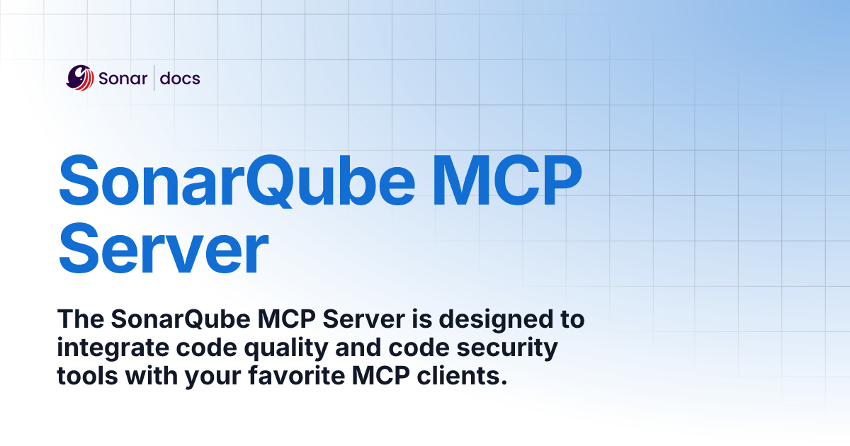 SonarQube MCP Server | SonarQube Server 2025.1 LTA | Sonar Documentation