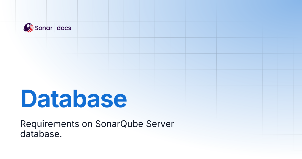 Database | Sonar Documentation