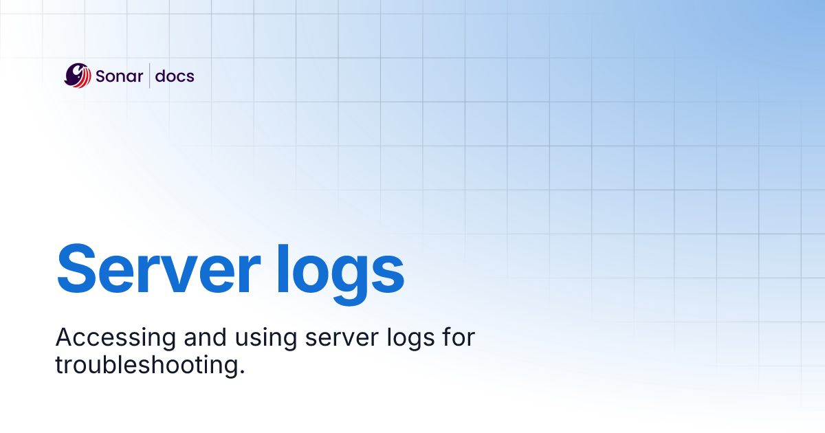Server logs | SonarQube Server 2025.4 LTA | Sonar Documentation