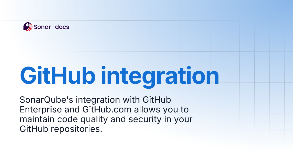 GitHub integration | Sonar Documentation