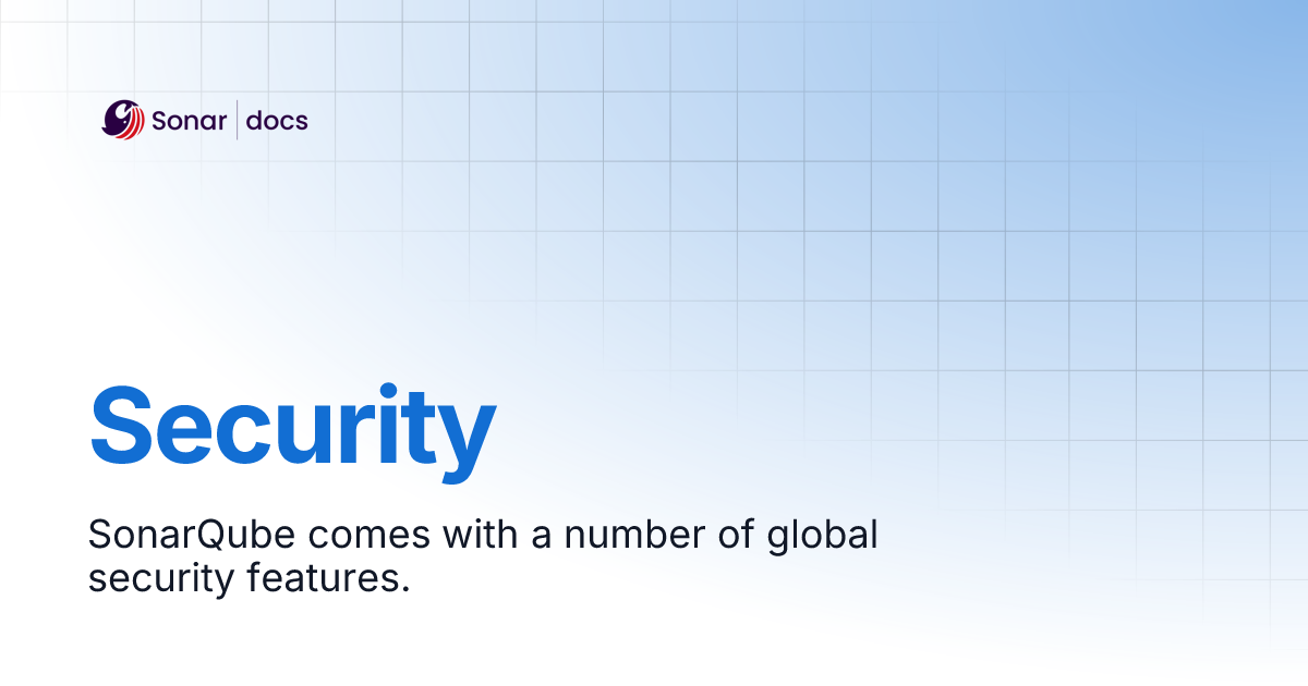 Security | Sonar Documentation