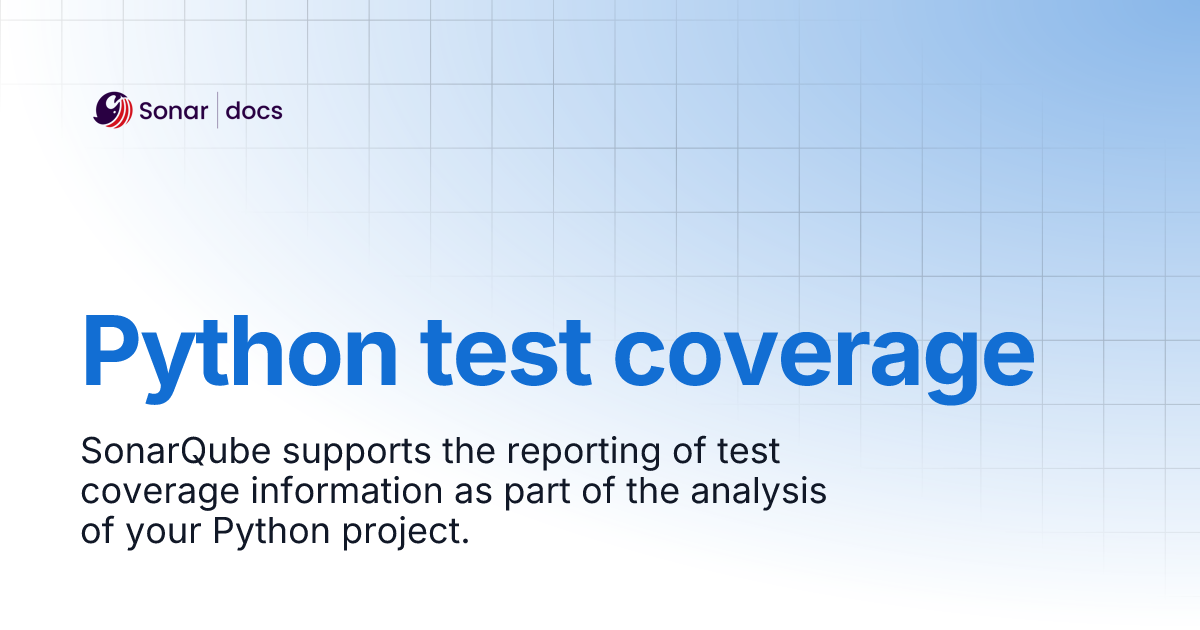 Python test coverage | Sonar Documentation
