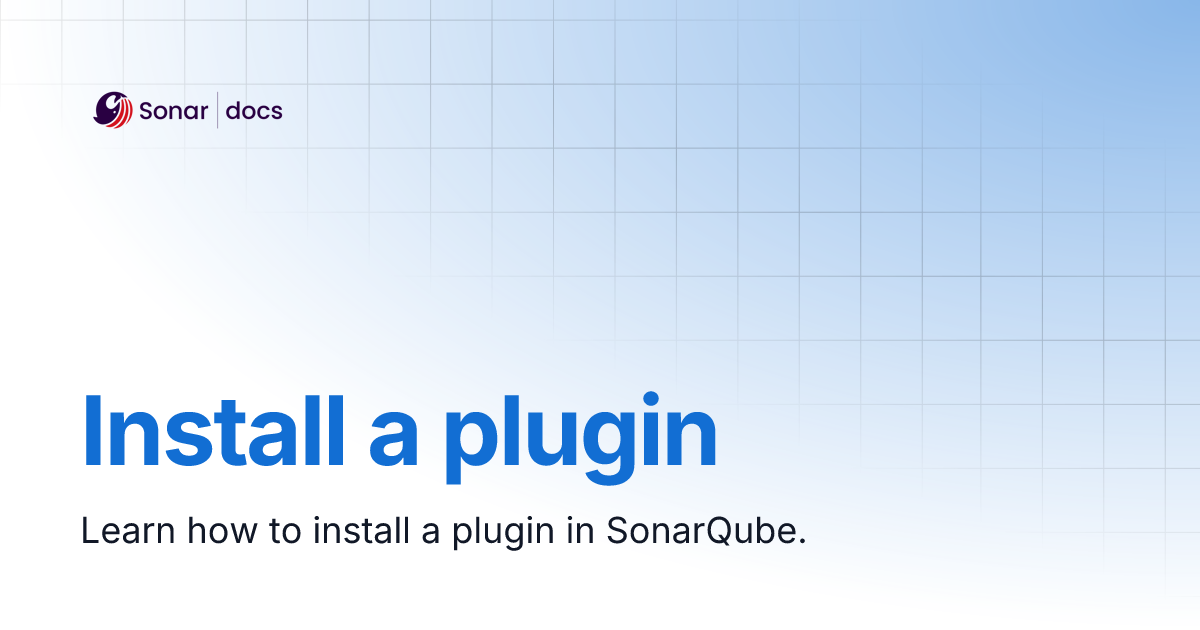 Install a plugin | Sonar Documentation