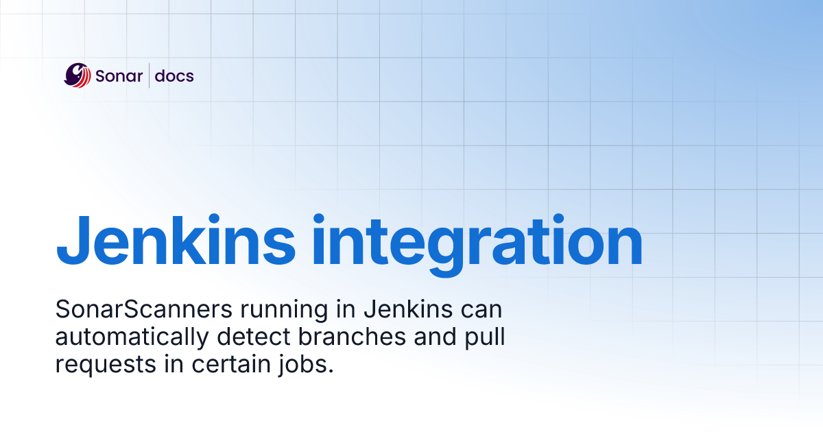 Jenkins integration | Sonar Documentation
