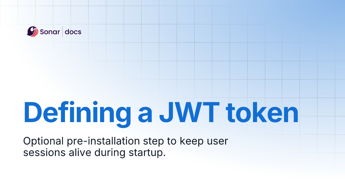 Defining a JWT token | Sonar Documentation