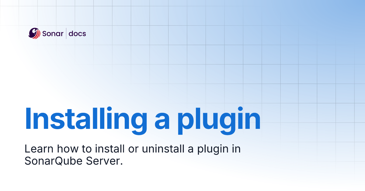 Installing a plugin | Sonar Documentation