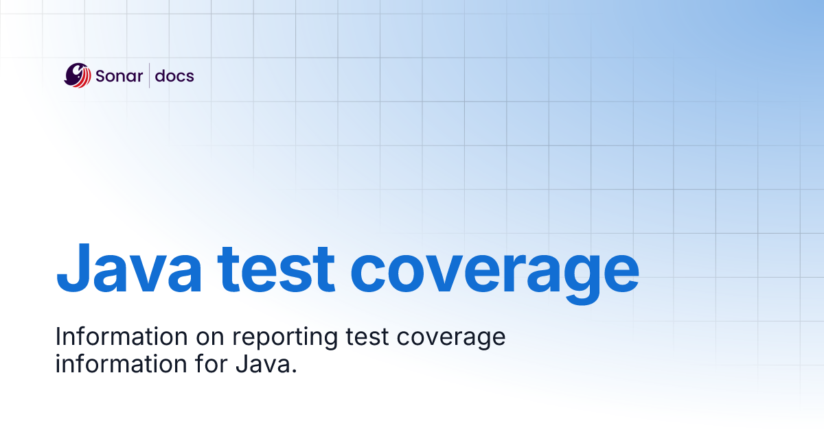 Java Test Coverage Sonar Documentation