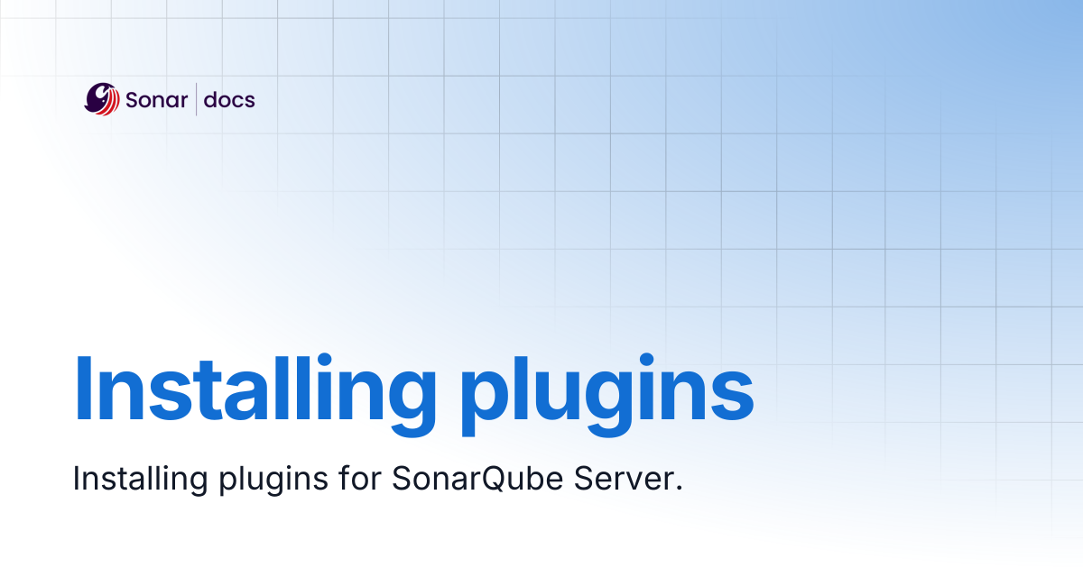 Installing plugins | SonarQube Server | Sonar Documentation